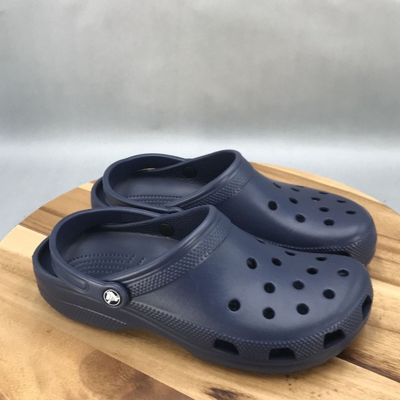 CROCS | Shoes | Crocs Classic Clogs Mens Blue Rubber Slip On Casual ...